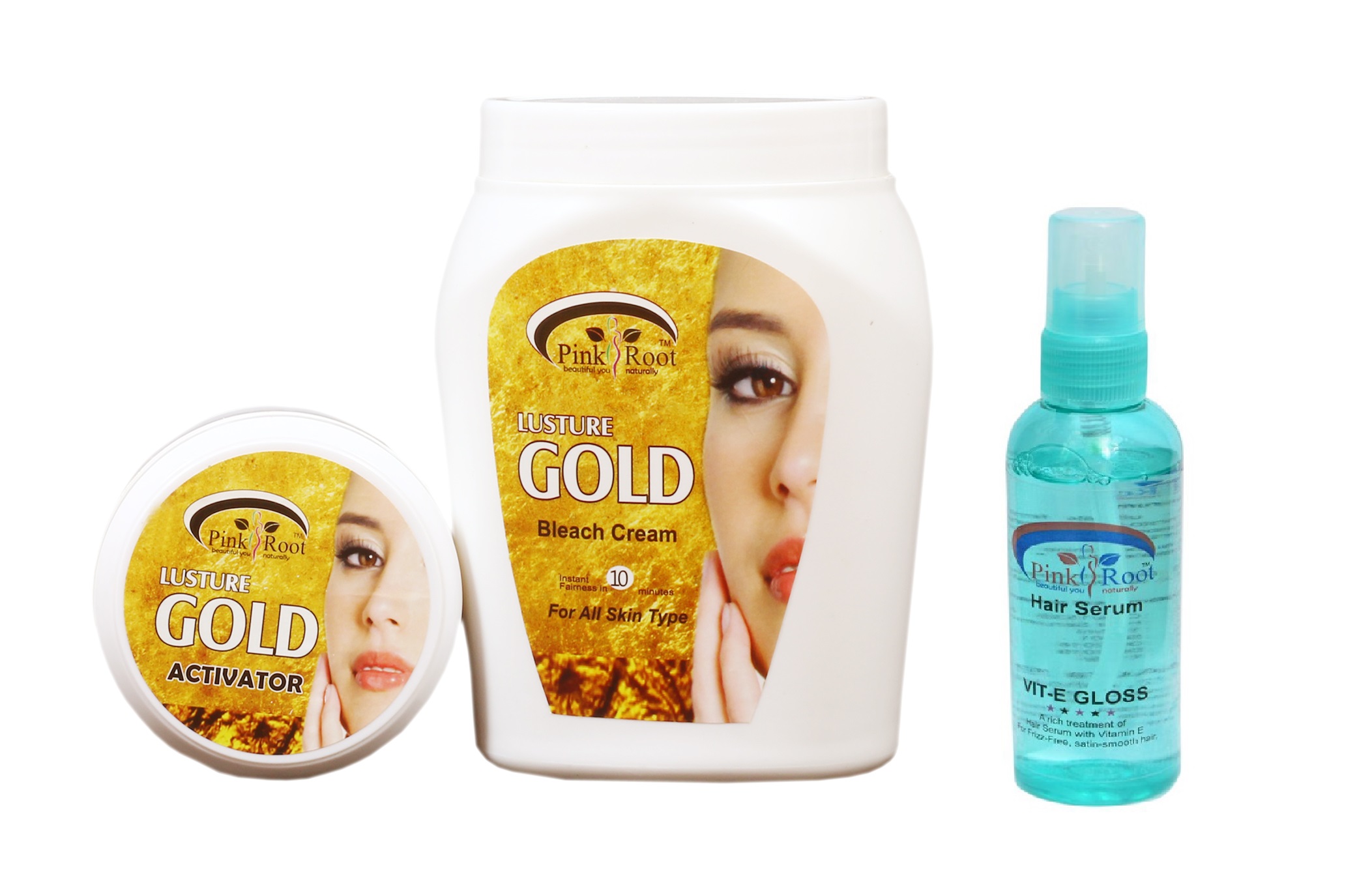 Buy Pink Root Lusture Gold Bleach Cream, Hair Serum Pack of 2 Online ...