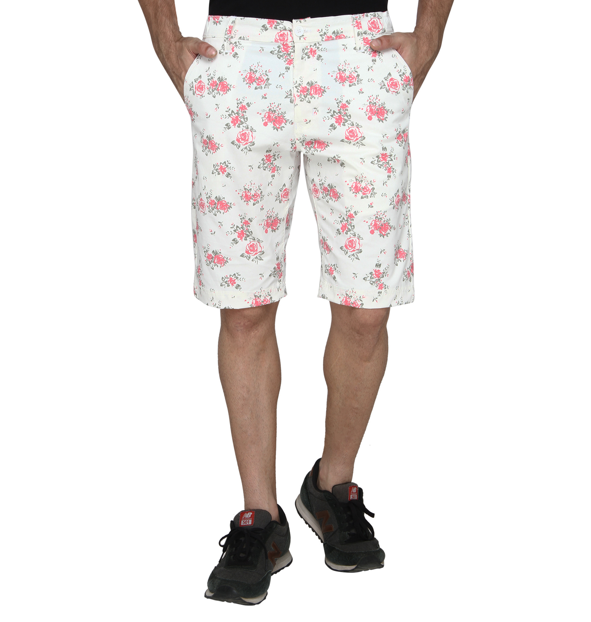 Buy Magneto Mens White Printed Shorts Online @ ₹699 from ShopClues