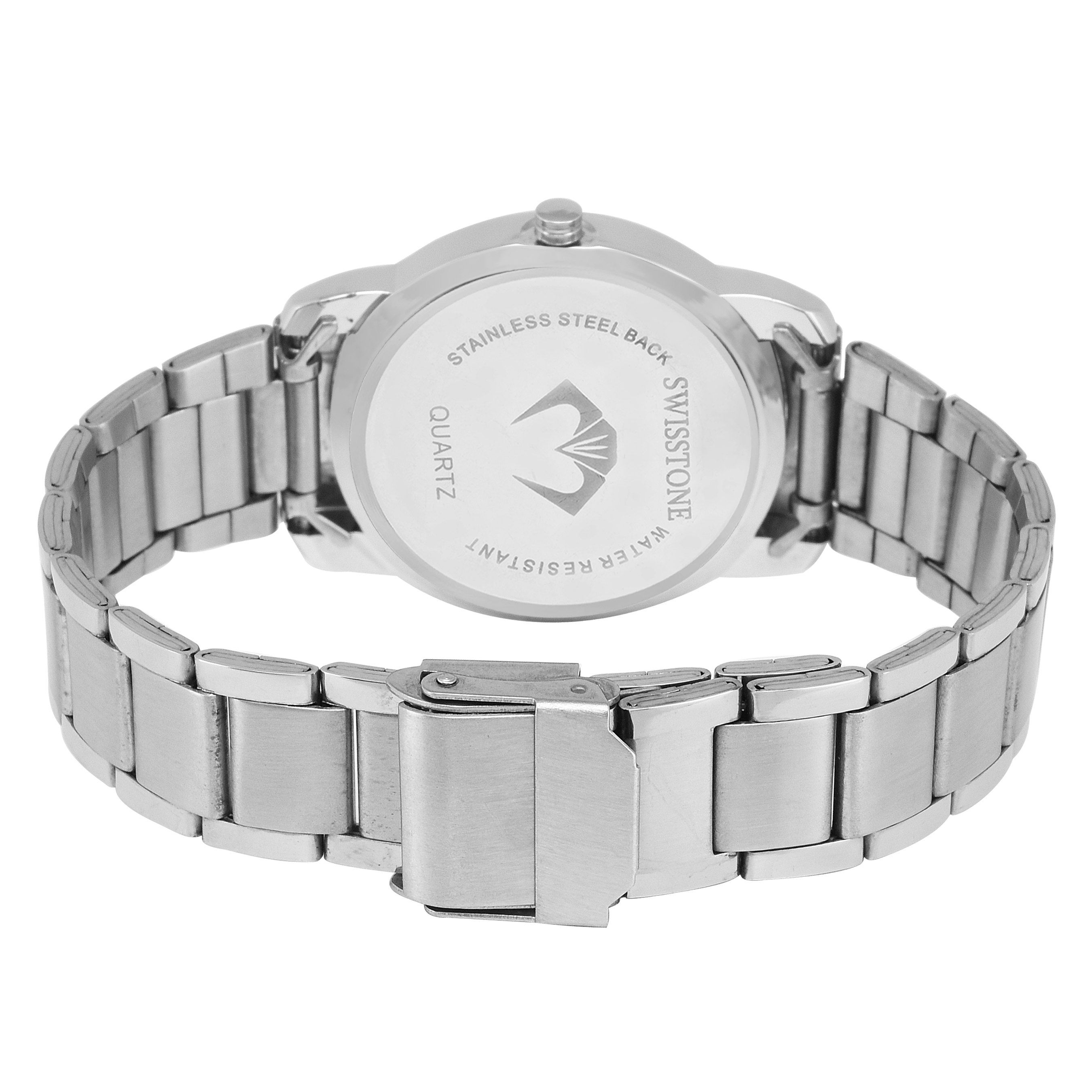 Buy Swisstone JEWELS230-SLV Silver Dial Crystal Studded Stainless Steel ...