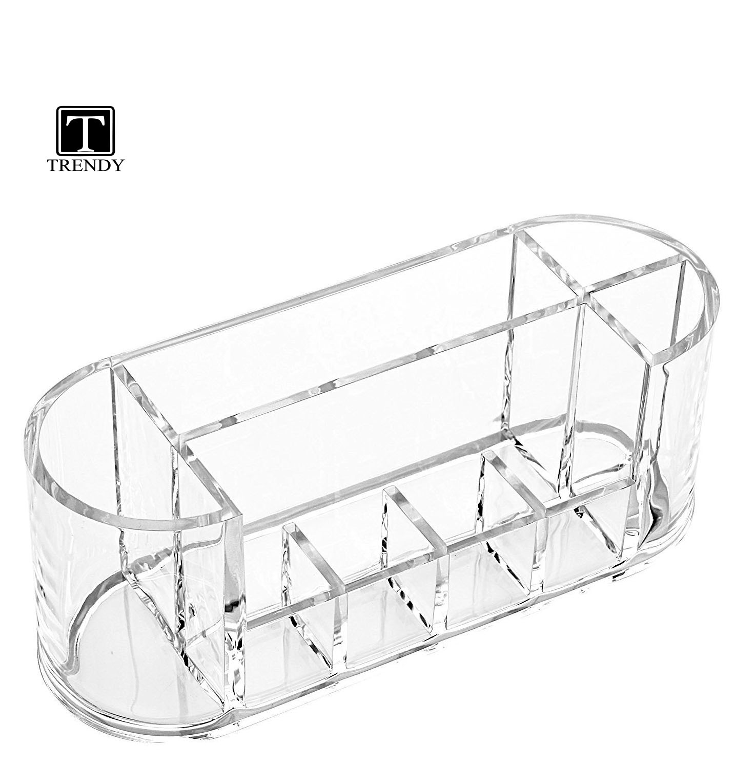 Buy Acrylic Oval Shape Makeup Storage Box with 8 slots Online @ ₹349 ...