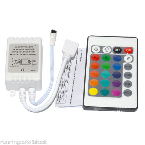 Buy 24 Key IR Remote Control for RGB LED Strip Module 5050 3528 ...