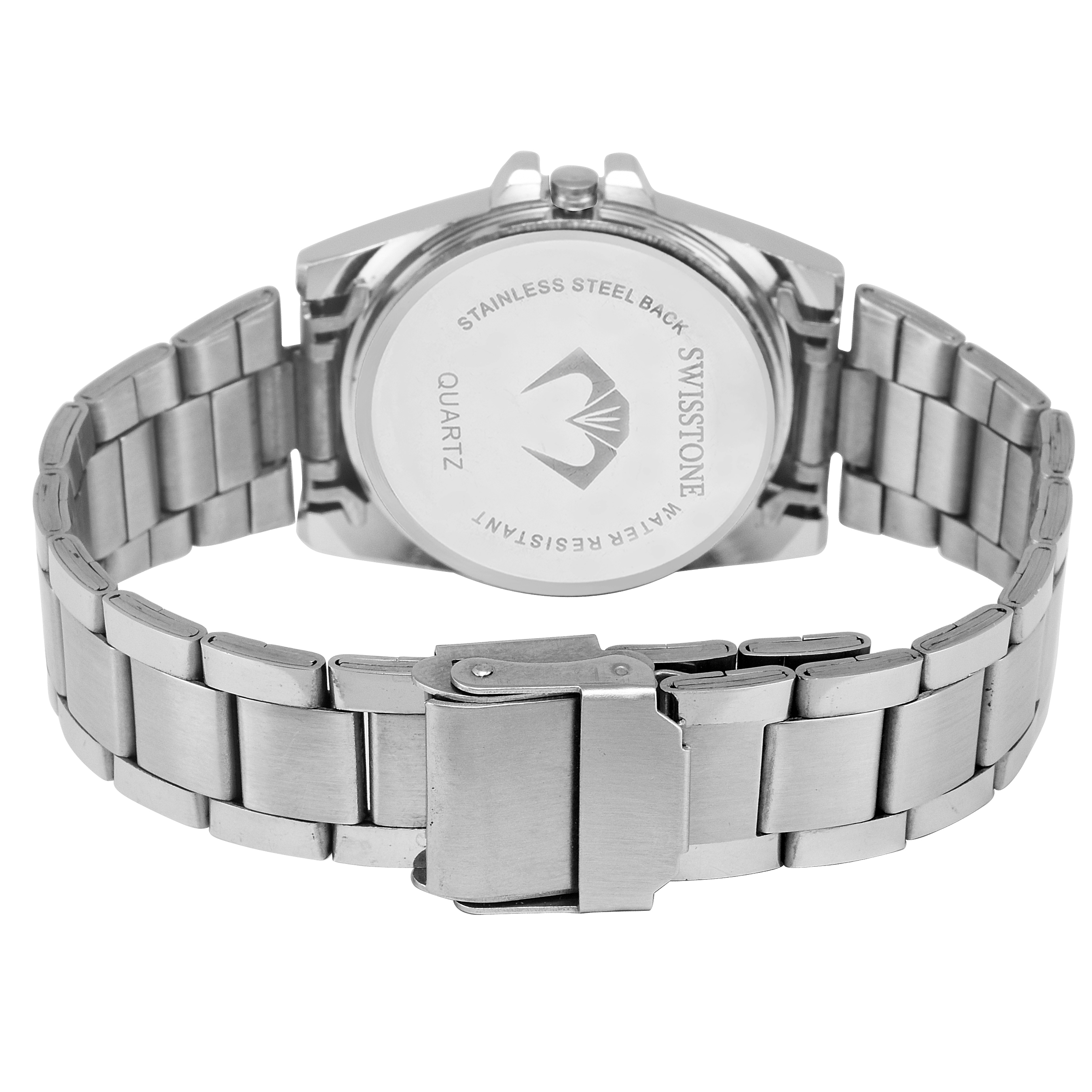 Buy Swisstone HART212-SLV-CH Crystal Studded Silver Dial Stainless ...