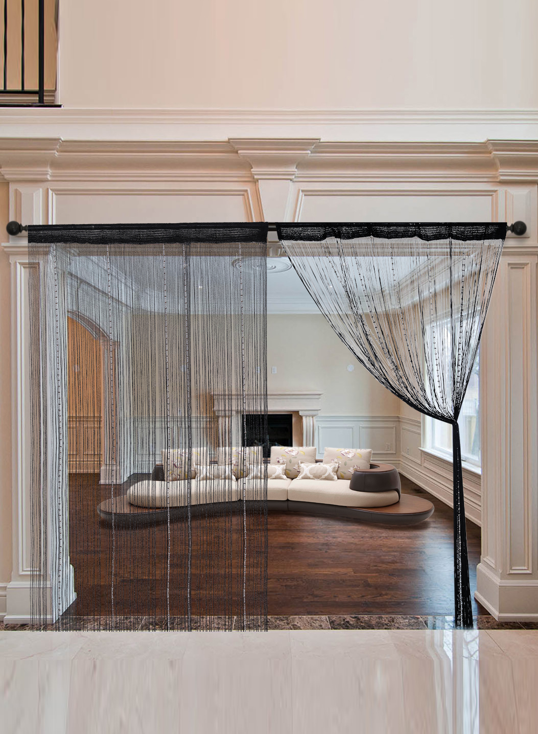 Buy Ramcha Black String Curtain With Earth Beads Online @ ₹399 from ...