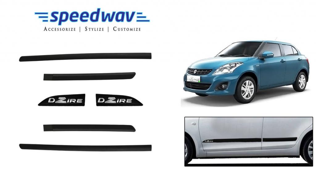 Speedwav Car Original Side Beading Matt BLACK - Maruti Swift Dzire at ...