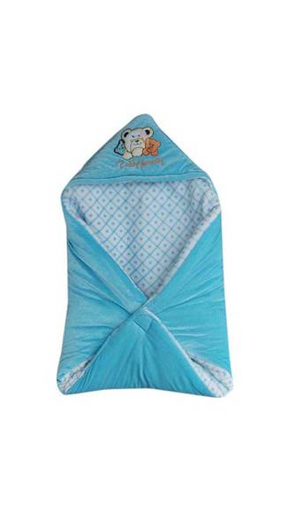 Online Garg Teddy Family Hooded Shearing Velvet Sky Blue Baby Blanket ...