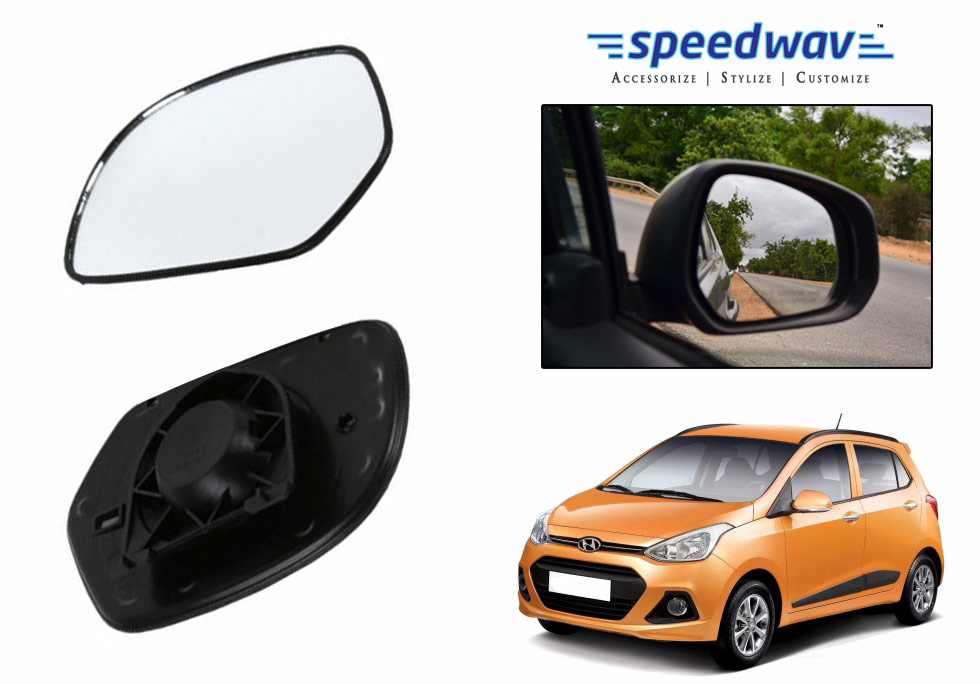 Speedwav Car Rear View Side Mirror Glass Left Hyundai I10 Grand In