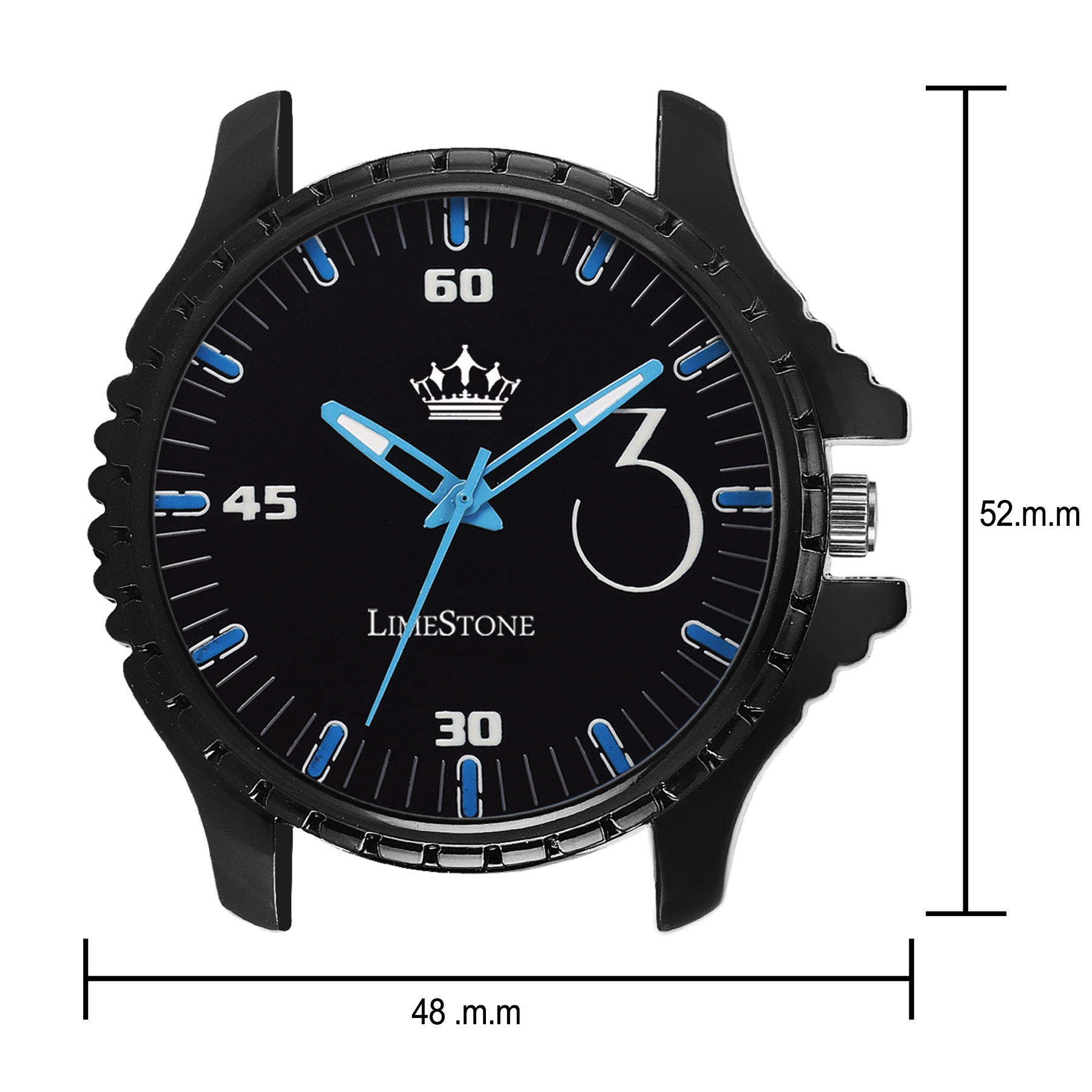 Buy LimeStone Round Dial Blue Synthetic Strap Automatic Watch for Men ...
