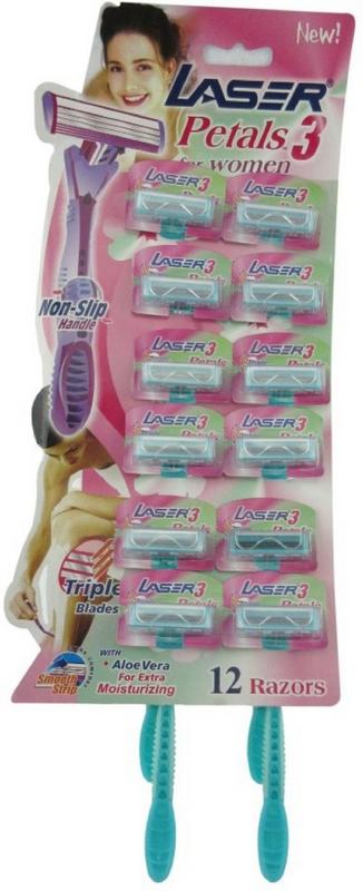 Buy Laser Petals 3 Triple Blade Disposable Razor for Women Pack of 24 ...