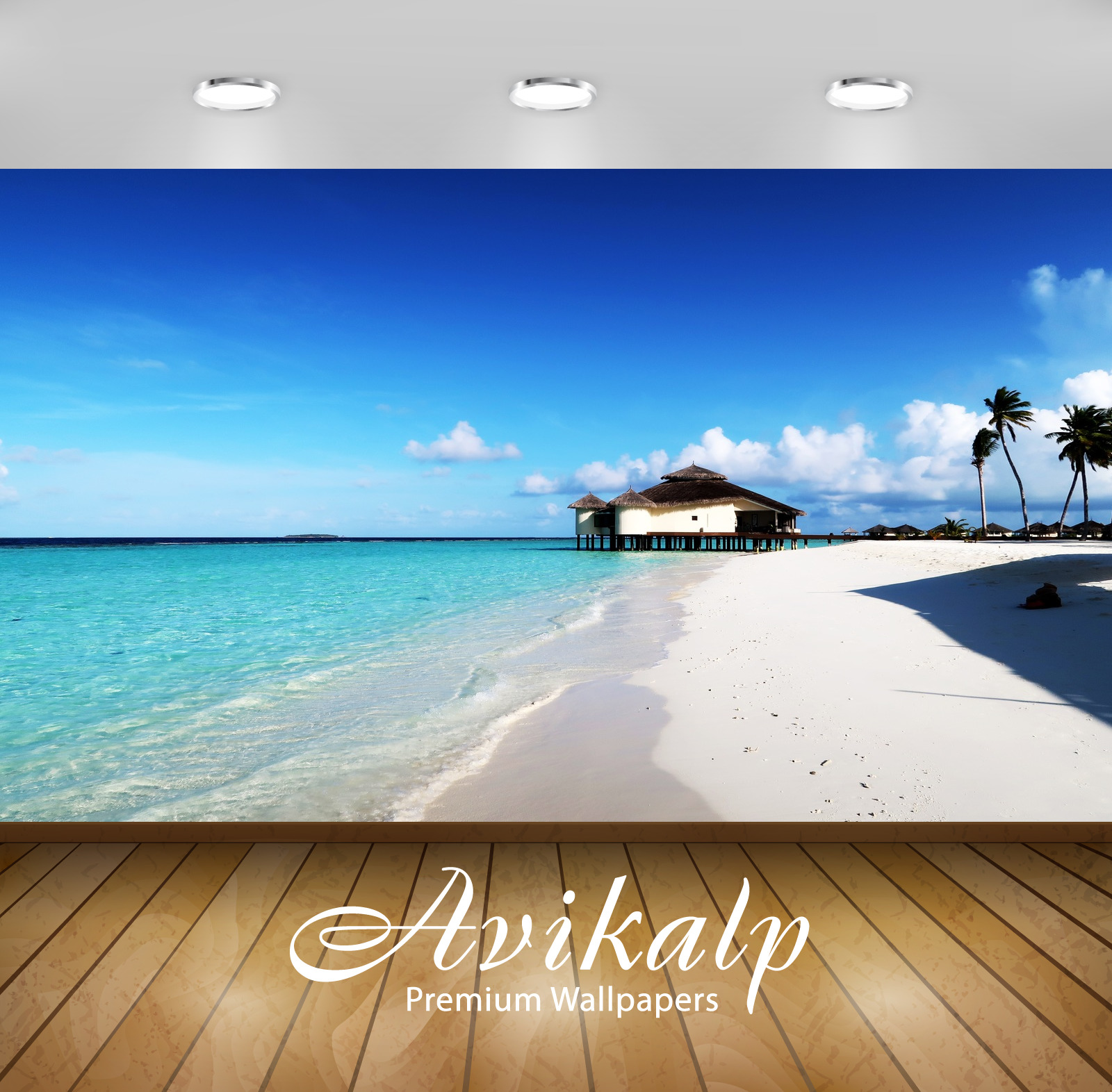 Buy Avikalp Exclusive Premium maldives HD 3D Wallpapers for Living room ...