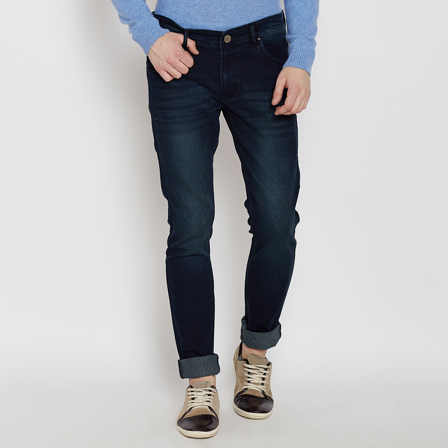 Buy Stylox Premium Men's Stretchable Slim Fit Casual Wear Black Shaded ...