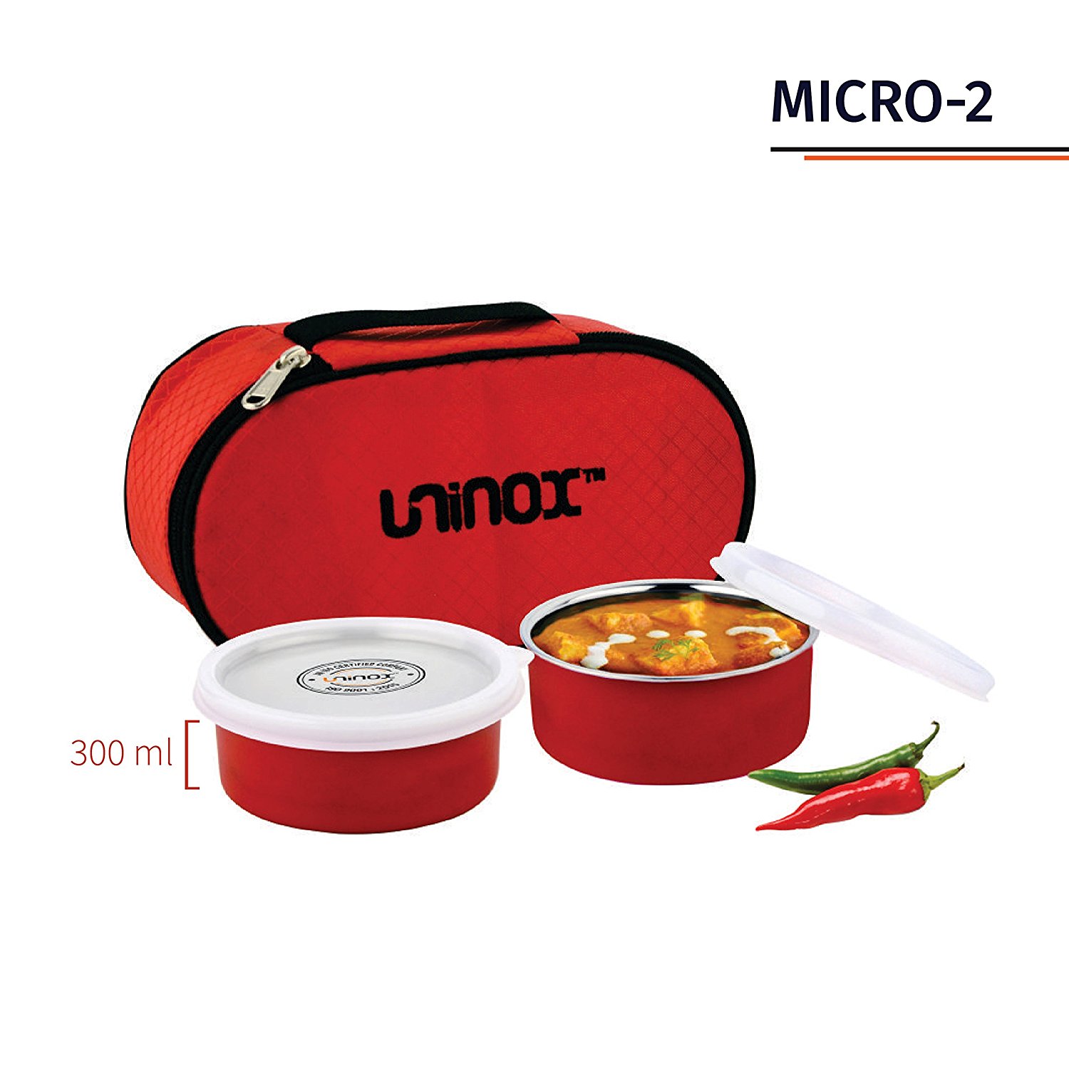 Buy Lovato Stainless Steel Micro -2 Lunch Box -Air tight Microwave Safe ...