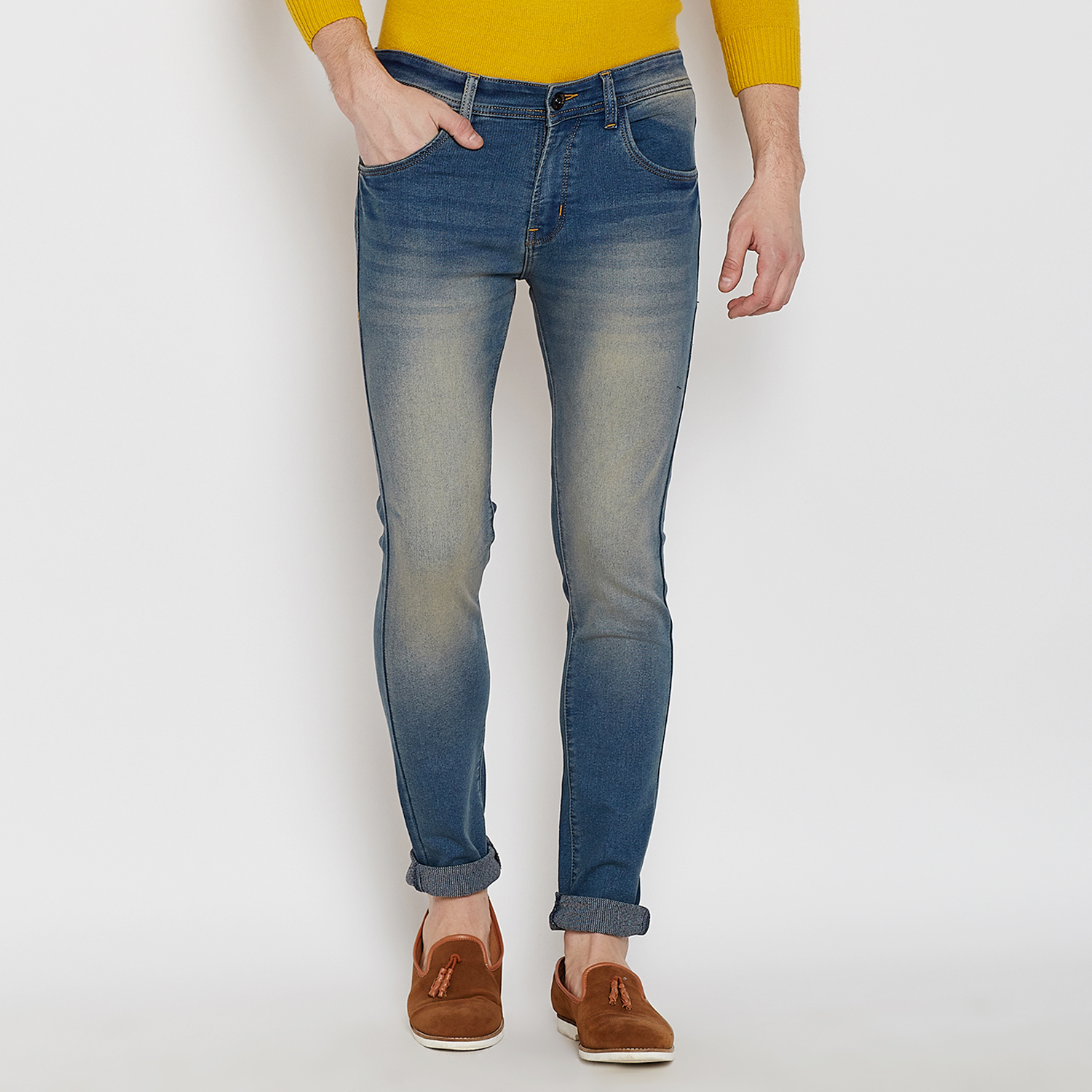 Buy Stylox Men's Blue Slim Fit Jeans Online @ ₹899 from ShopClues