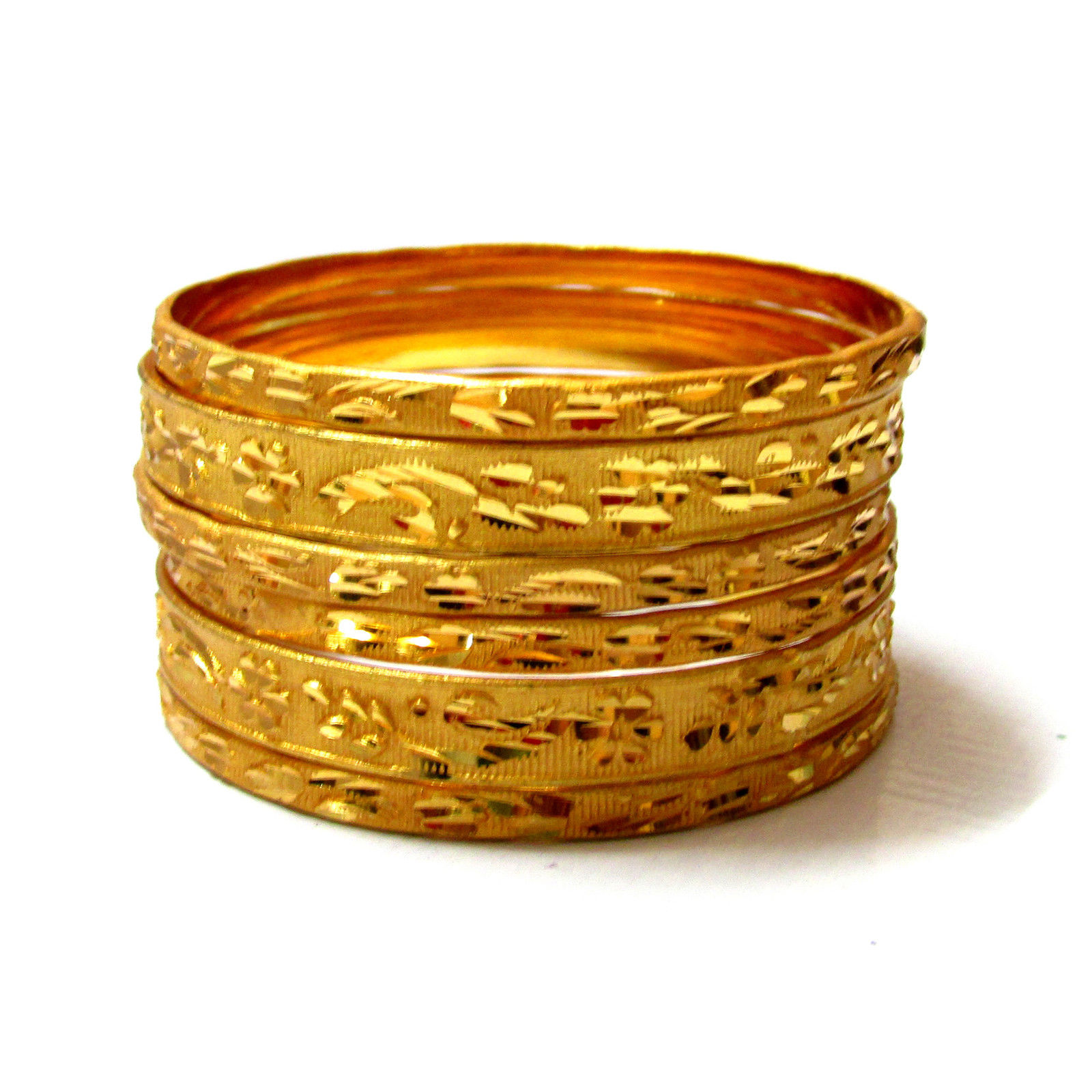 Online Pari Gold-plate d 6 pc Bangles set \kada /bracelet (size 2.6 ...