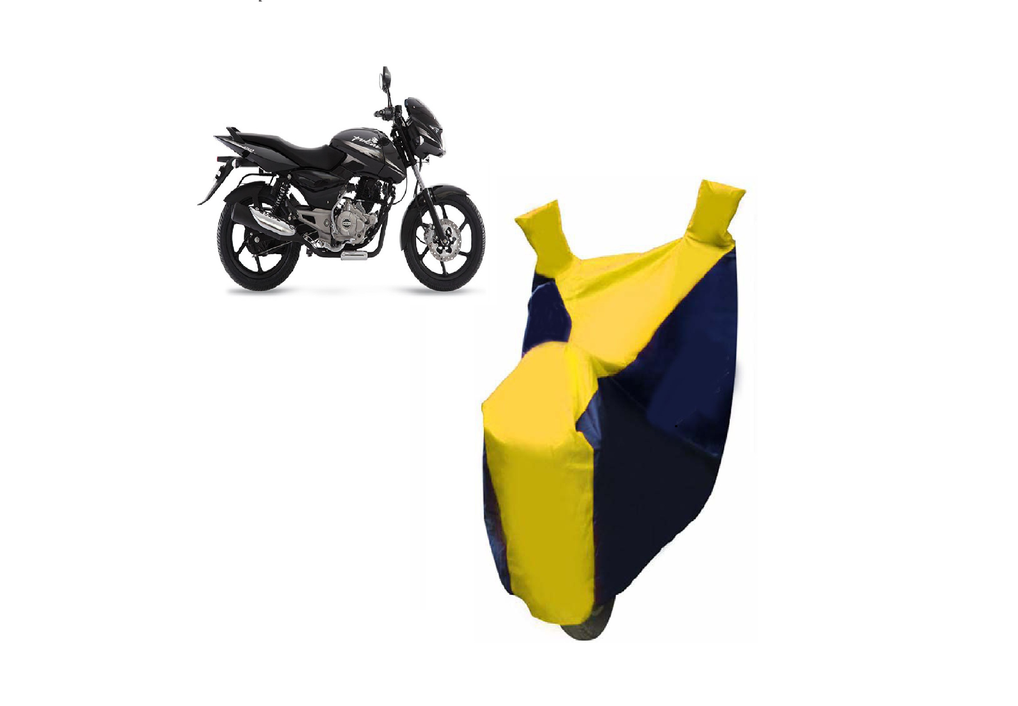 Buy AUTOAGE Premium Yellow with Black Bike Body Cover For Bajaj Pulsar ...