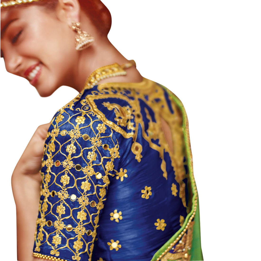Buy Green Paper Silk EMBROIDERY Saree with Blouse pis Online @ ₹1449 ...