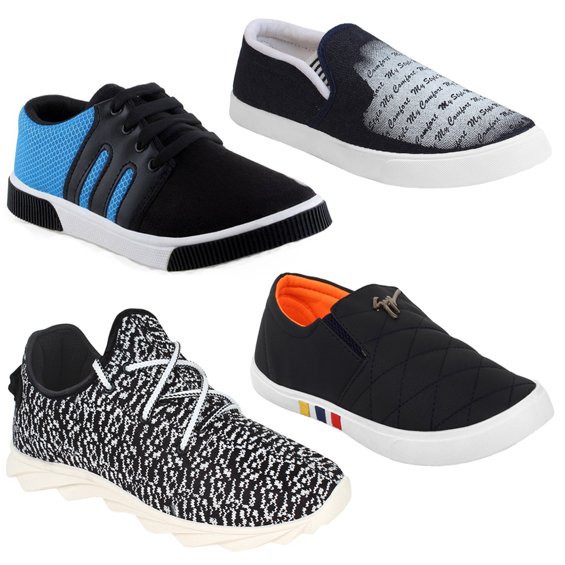 Buy Armado Footwear Men Combo Pack Of 4 (Casual Shoes, Loafer Shoes ...