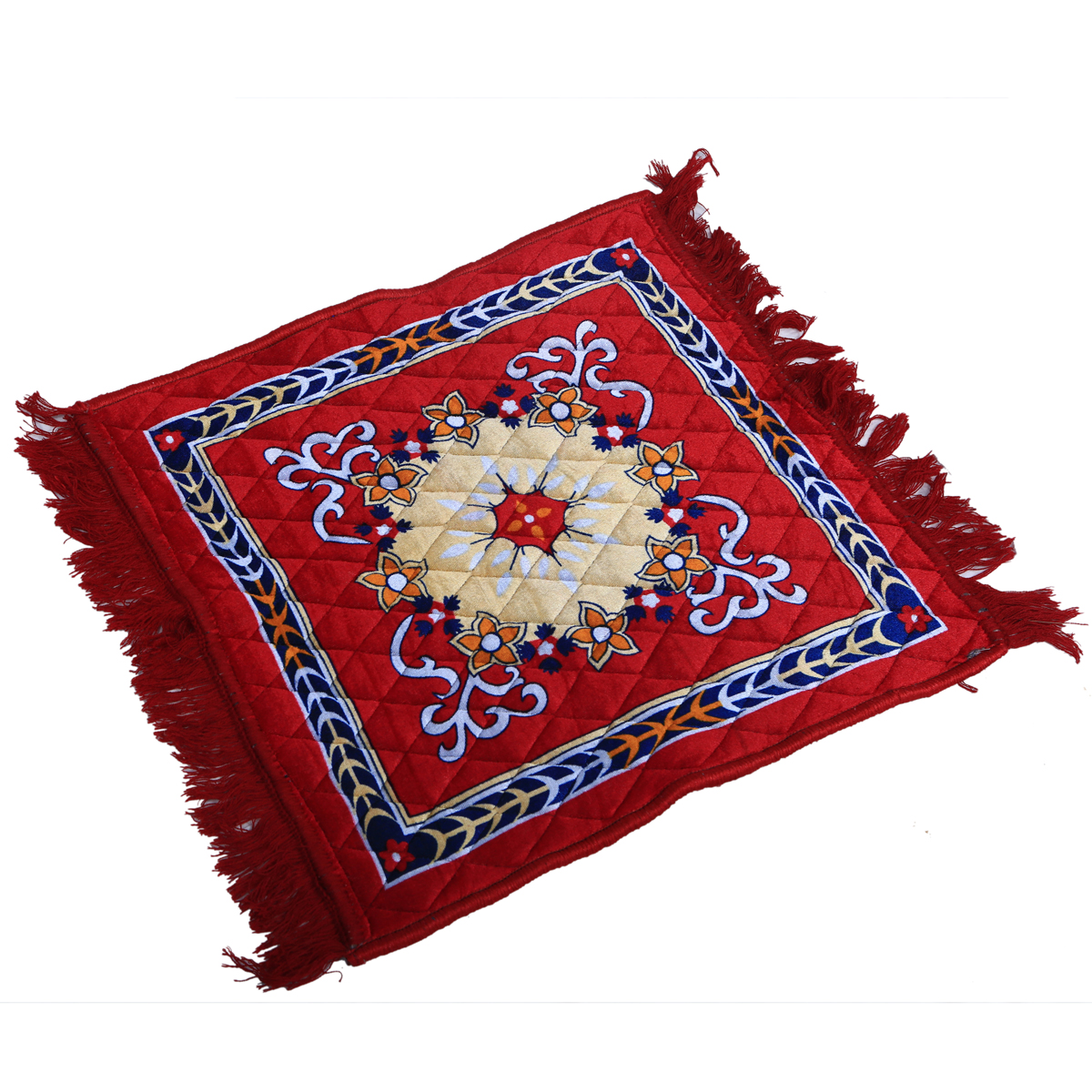 Buy Kuber Industries Red Velvet Pooja Aasan, Pooja Mat Set of 4 Pcs (2 ...