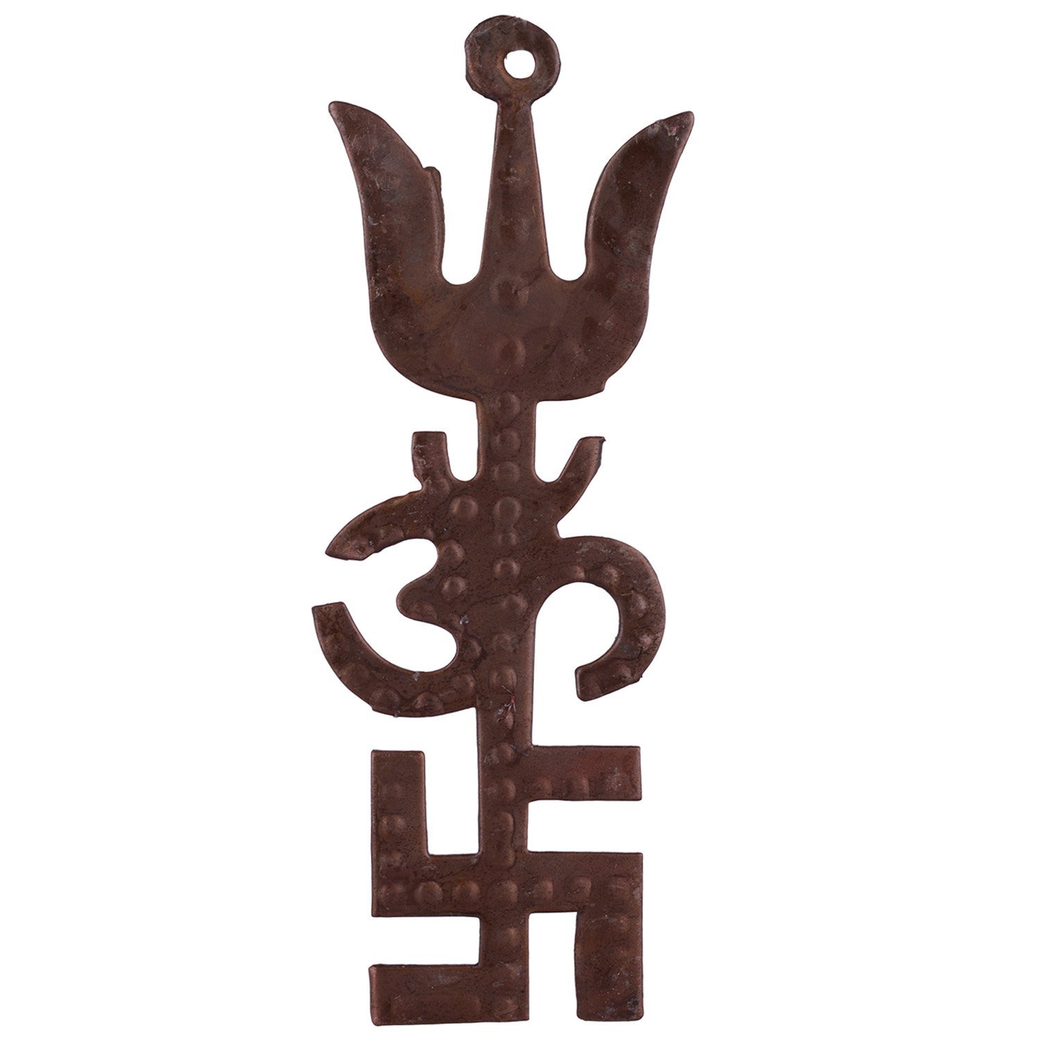 Buy METAL COPPER FINISHED TRI SHAKTI YANTRA ENERGY SYMBOL (Swastik,Om ...