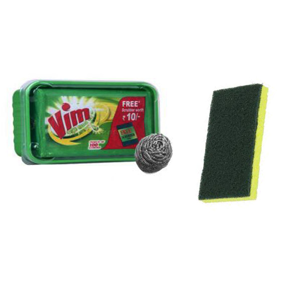 Vim Bar with Scrubber +Steel Scrubber