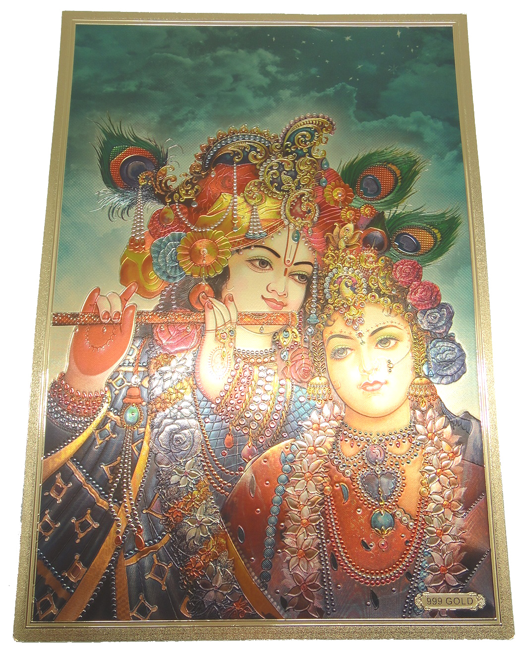Gold Foil Medium Print Frame of Sri Krishna