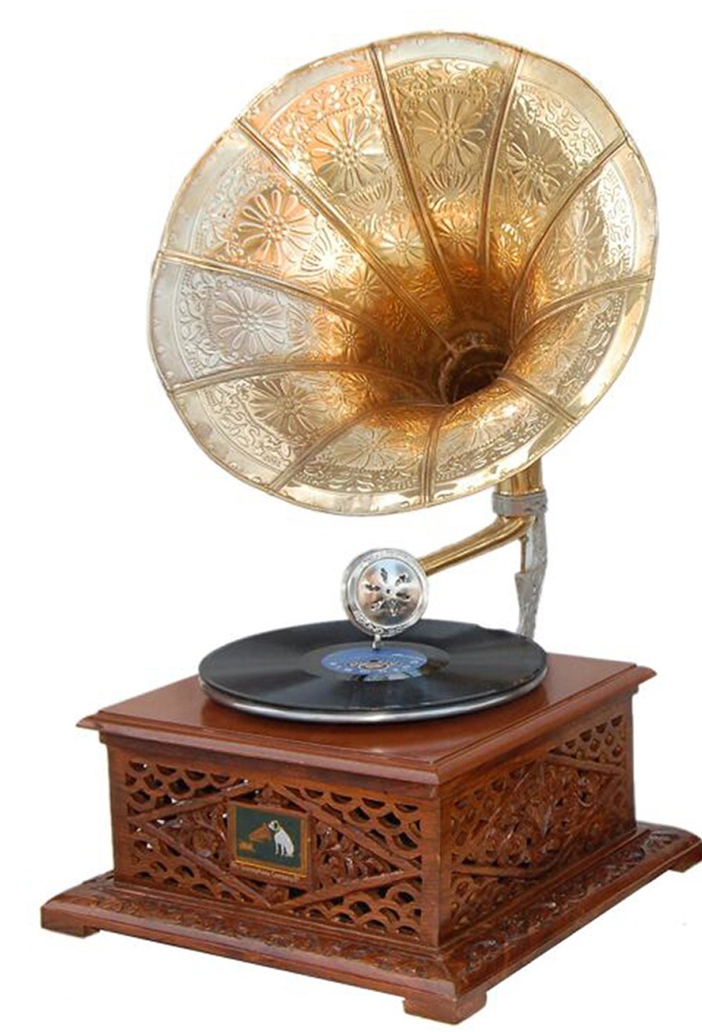 Handcrafted Wooden Gramophone / Record Player in Sheesham Wood with ...