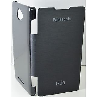 High Quality Flip Cover Hard Back Case For Panasonic P55 P 55 BLACK at ...