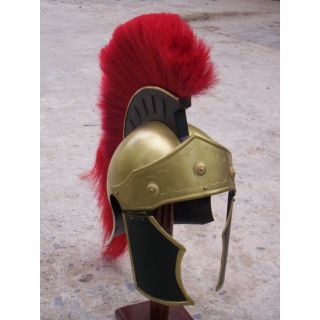 Greco roman Armor Helmet With Horsehair w/red plume collectible prop