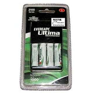 Eveready Ultima Rechargeable Nimh 2100 Mah 4 Pc batteries with AAAAA ...