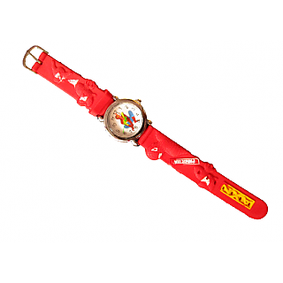 AXN Spider Man Red Color Real Wrist Watch For Kids Stainless Steel Back