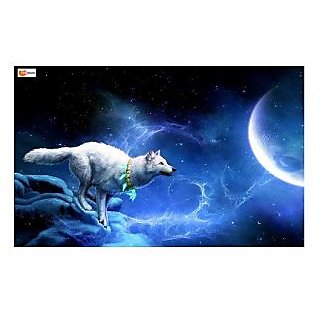 Online 999Store Vinyl Plastic Unframed Dog seing moon Wall Design ...