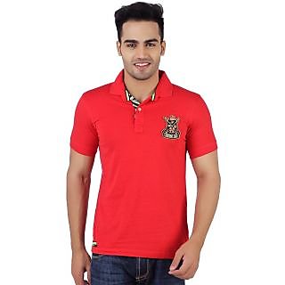 SEVEN SECONDS-RED COLOR POLO T-SHIRT