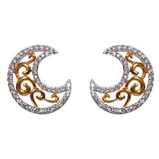 Half Moon Shaped Diamond Earrings