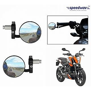 Speedwav Bike Handle Grip Rear View Mirror BLACK Set Of 2-KTM Duke 200