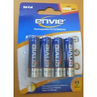 4 AA Envie Rechargeable Batteries 1000 mAh 4 Peices Pencil Cell Battery ...