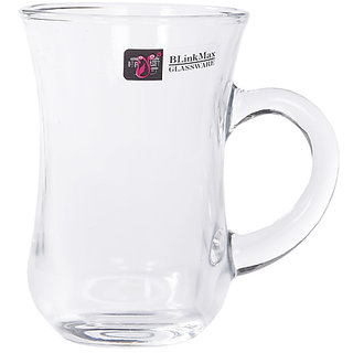 Blinkmax KTZB11 Glass Mug(162 ml, Pack of 6)