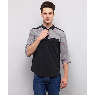 Yepme Jeffer Printed Kurta Shirt - Black