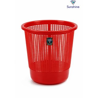 Sunshine Red Virgin Plastic Dustbin