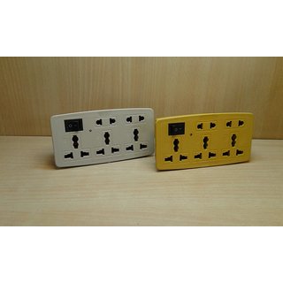 SET OF 2 (TWO ) Conversion Plug 5 Amp Multi Plug Socket 3 Pin Multi SOCKET