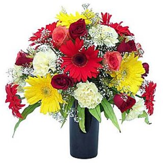 Fresh Bunch of Gerbera Carnation Rose Flowers DL3FLW281