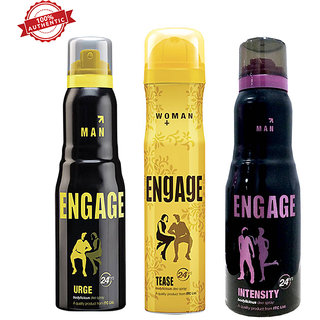 Buy Engage Deo Combo (Urge, Tease, Intensity) Pack of 3 Online @ ₹540 ...