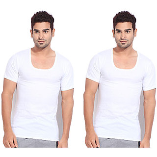 Buy Pack Of 2 Shakti Men's Vest Half Sleeve Cotton Banians Online ...