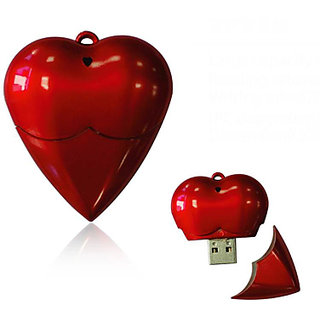Microware Red Plastic Heart Shape Designer Pendrive Fancy Pendrive