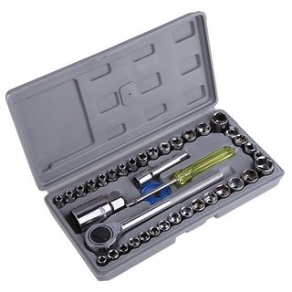 Buy 40 pcs socket set Multipurpose combination toolkit Online @ ₹379 ...