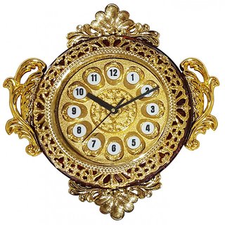 Buy Beautifull Gold Platted Wall Clock With A light Options Inside The ...