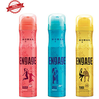 Buy Engage Deo Combo (Blush, Spell, Tease)For women Pack of 3 Online ...