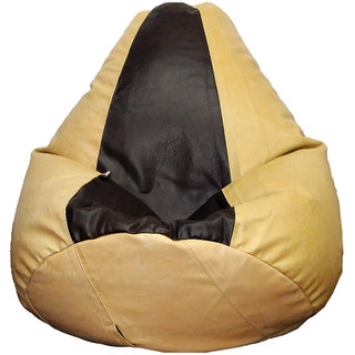 Buy Fat Finger Fabric Xxl Bean Bag Cover - (Beige Tab Brown, 26 Inch X ...