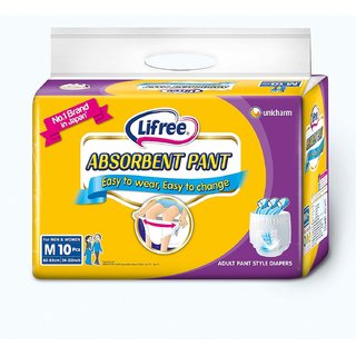 Buy Lifree Adult Diapers- Medium 10 pieces Online @ ₹549 from ShopClues