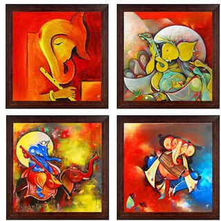 Buy Ray Decor Wall Paintings Set of 4 -SQSET526 Online @ ₹799 from ...
