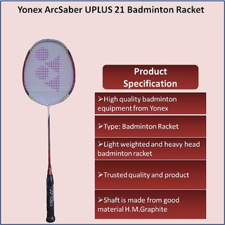 Buy Yonex Arcsaber U Plus 21 Badminton Racquet Assorted Online @ ₹2650 from ShopClues