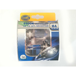 Hella White Daylight 4400k Car Headlight Bulbs Bulb H4